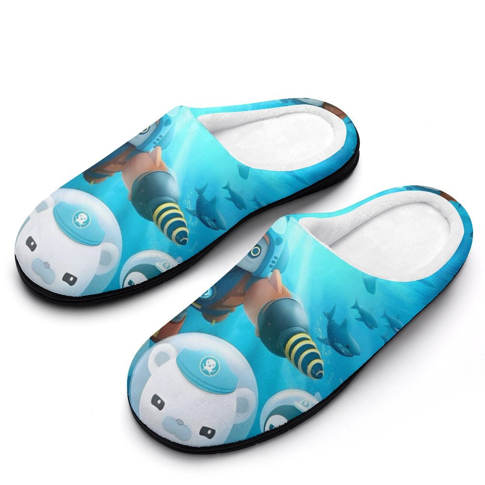 Octonauts Slippers for Mens, Soft Plush Anti-slip Fluffy Fuzzy House ...