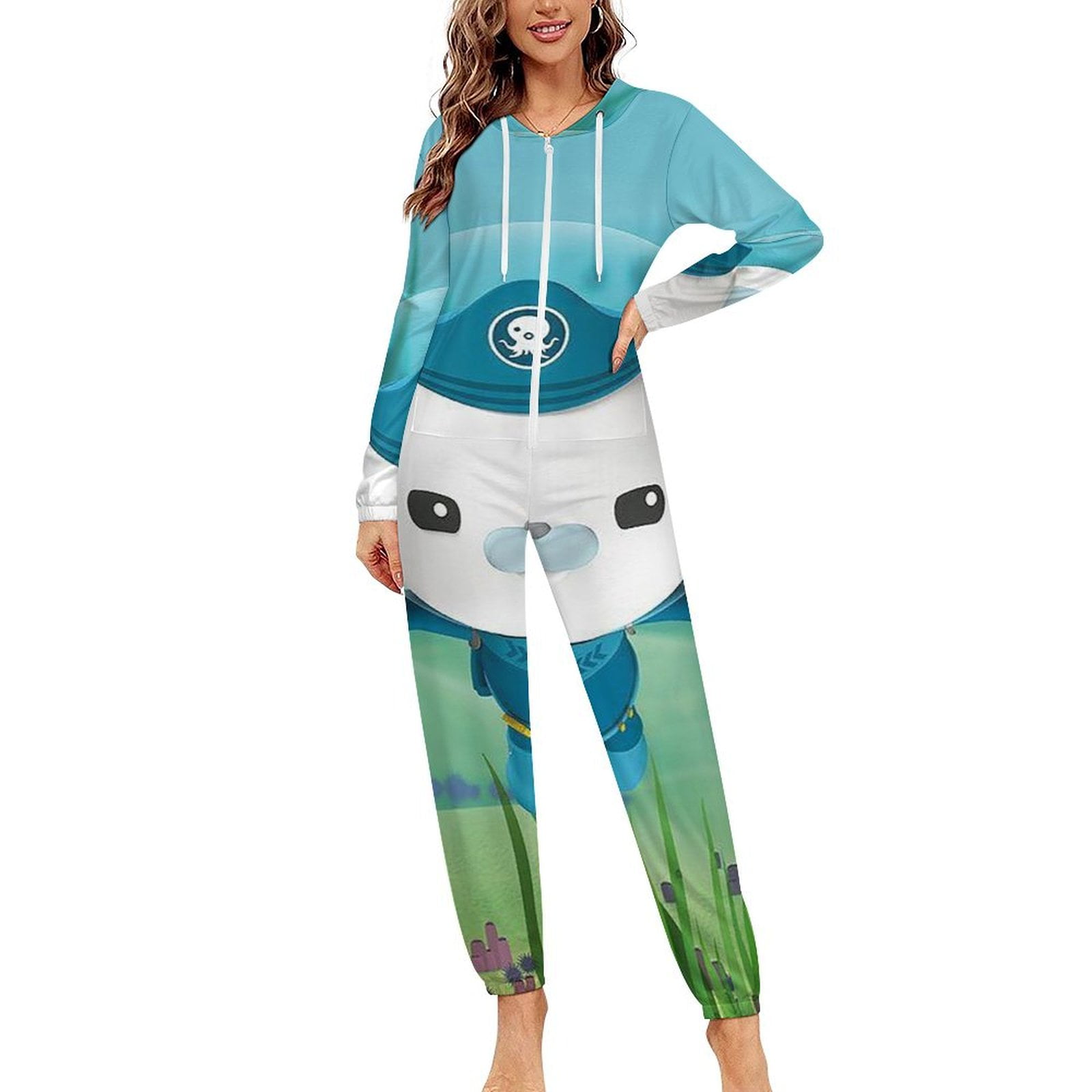 Octonauts Unisex Onesie Pajamas Zipper Jumpsuit Hooded One Piece ...