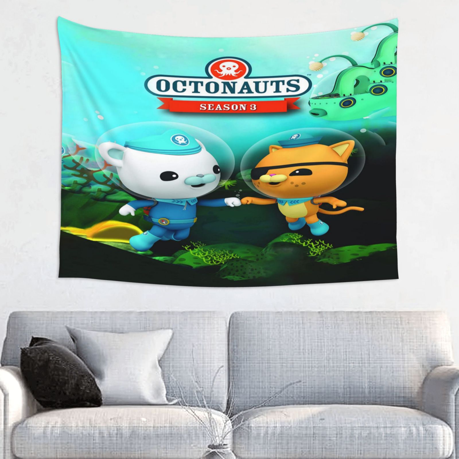 Octonau-t Wall Art Cartoon Tapestry Hanging In Bedroom Living Room Cafe ...