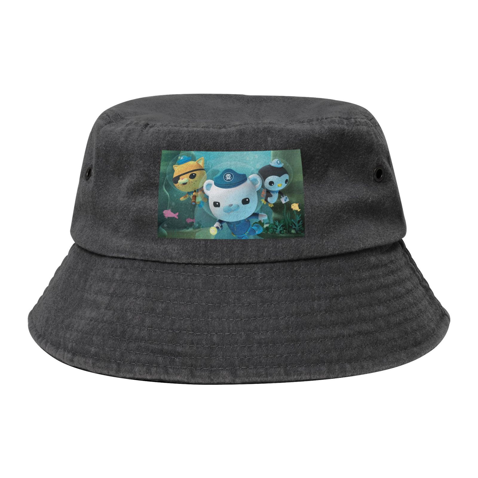 Octonauts Washed Denim Sun Hats for Men Women Bucket Hat Wide Brim UV ...