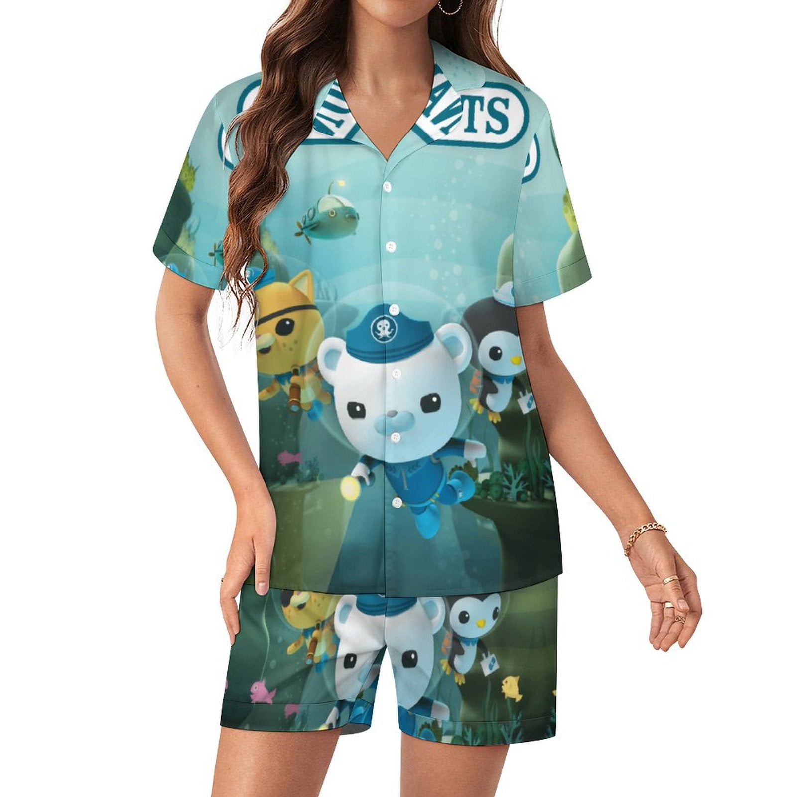 Octonauts Women Pajamas Set Short Sleeve Sleepwear Button Down ...