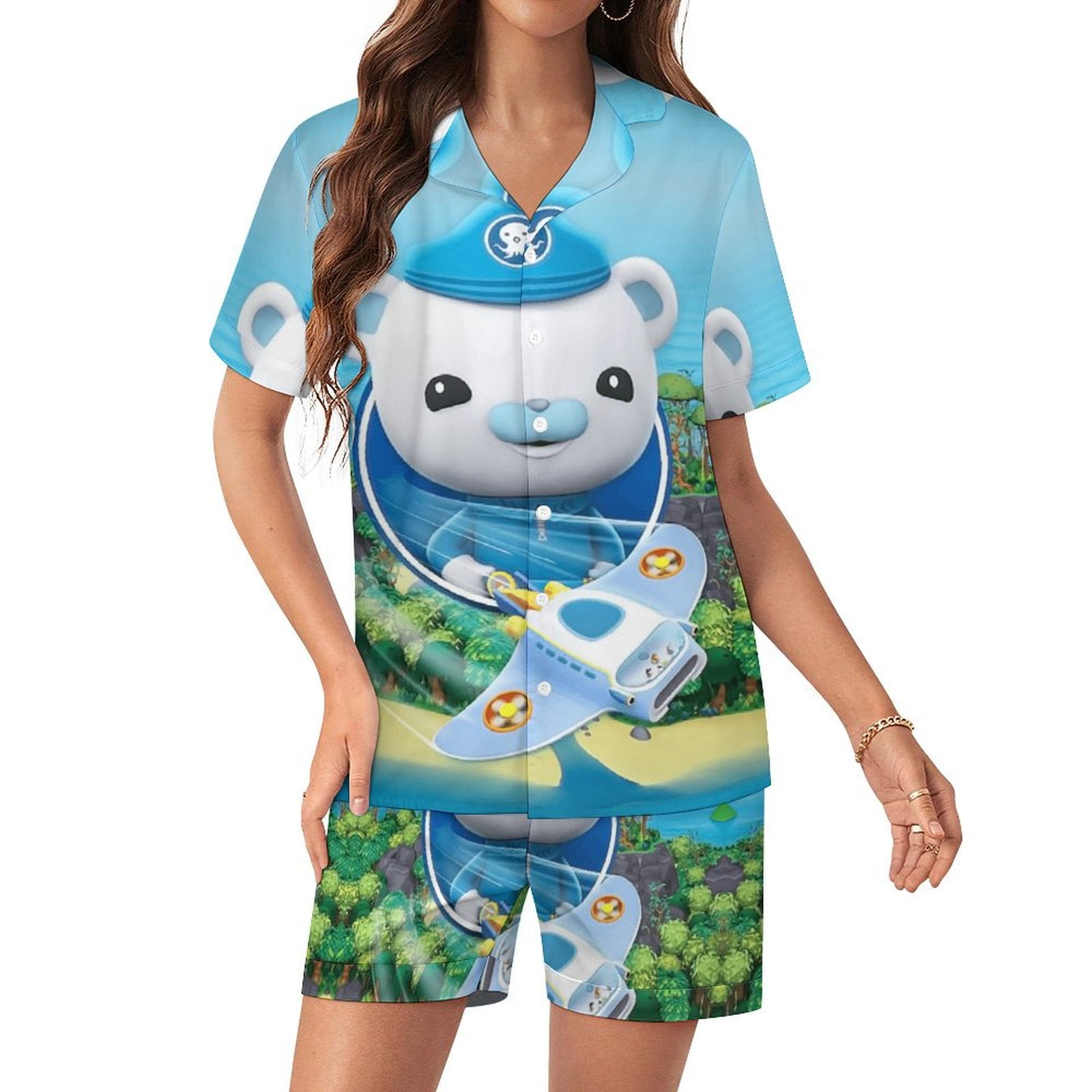 Octonauts Women Pajamas Set Short Sleeve Sleepwear Button Down ...
