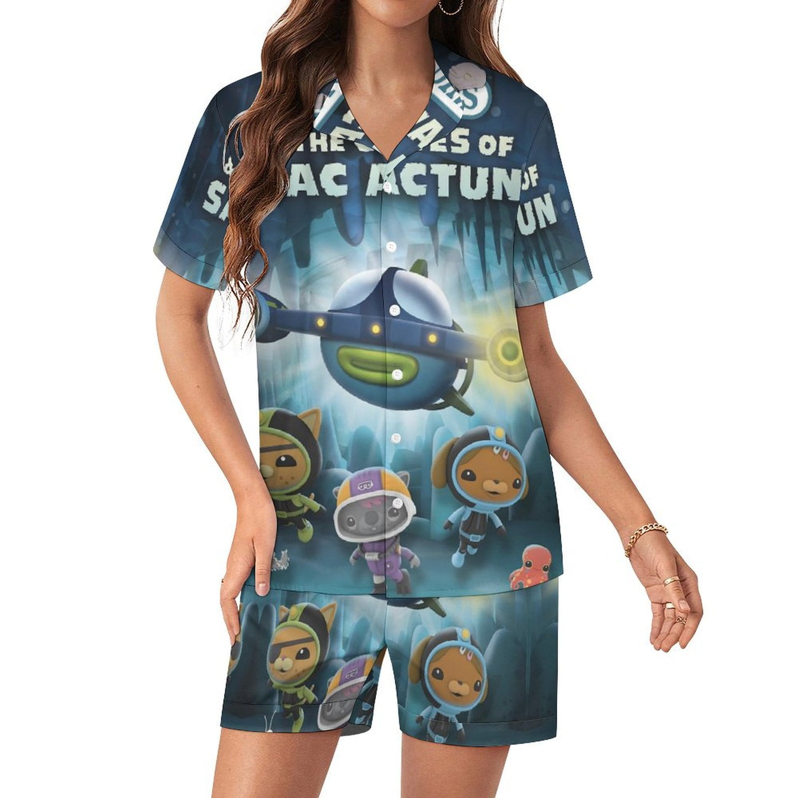 Octonauts Women Pajamas Set Short Sleeve Sleepwear Button Down ...