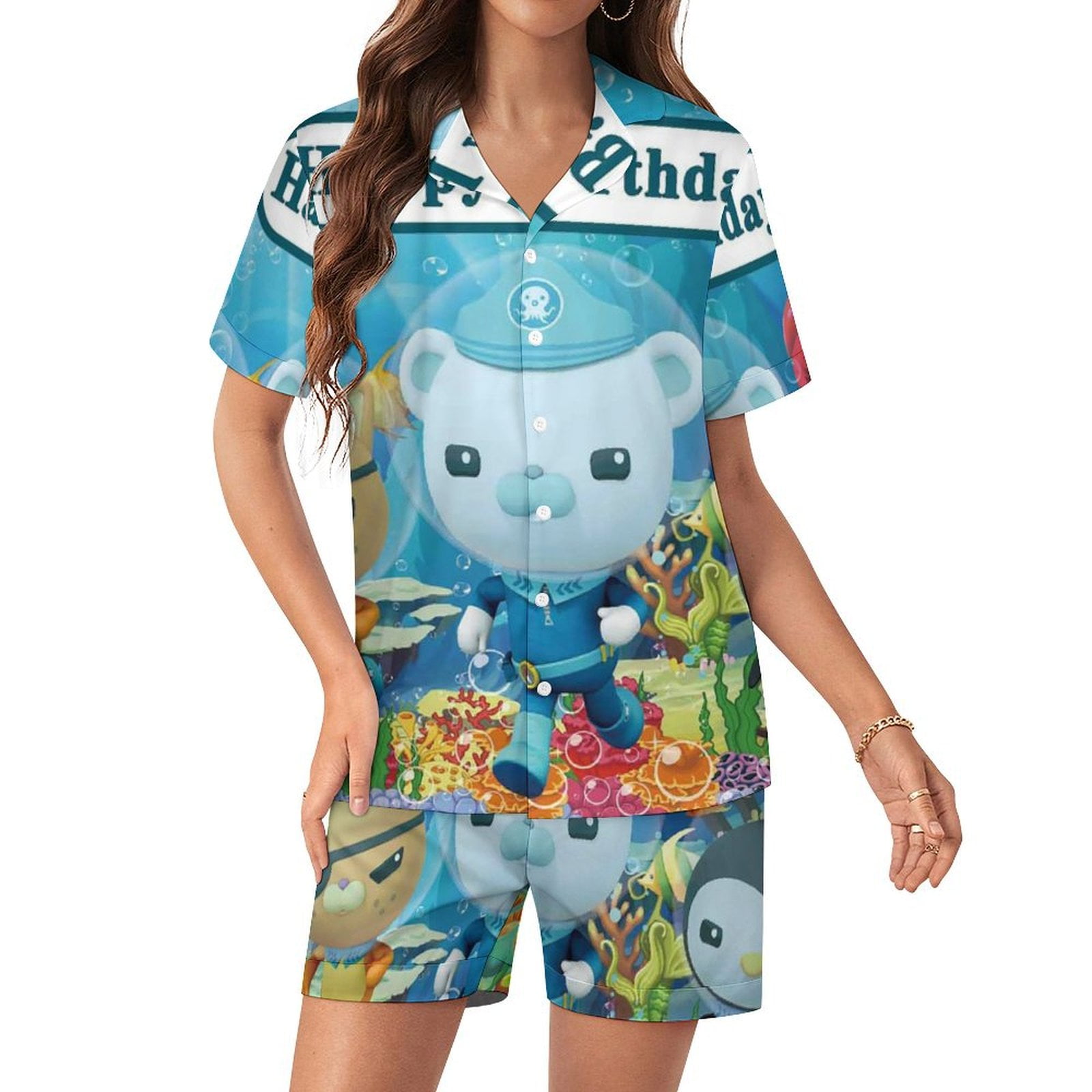 Octonauts Women Pajamas Set Short Sleeve Sleepwear Button Down ...