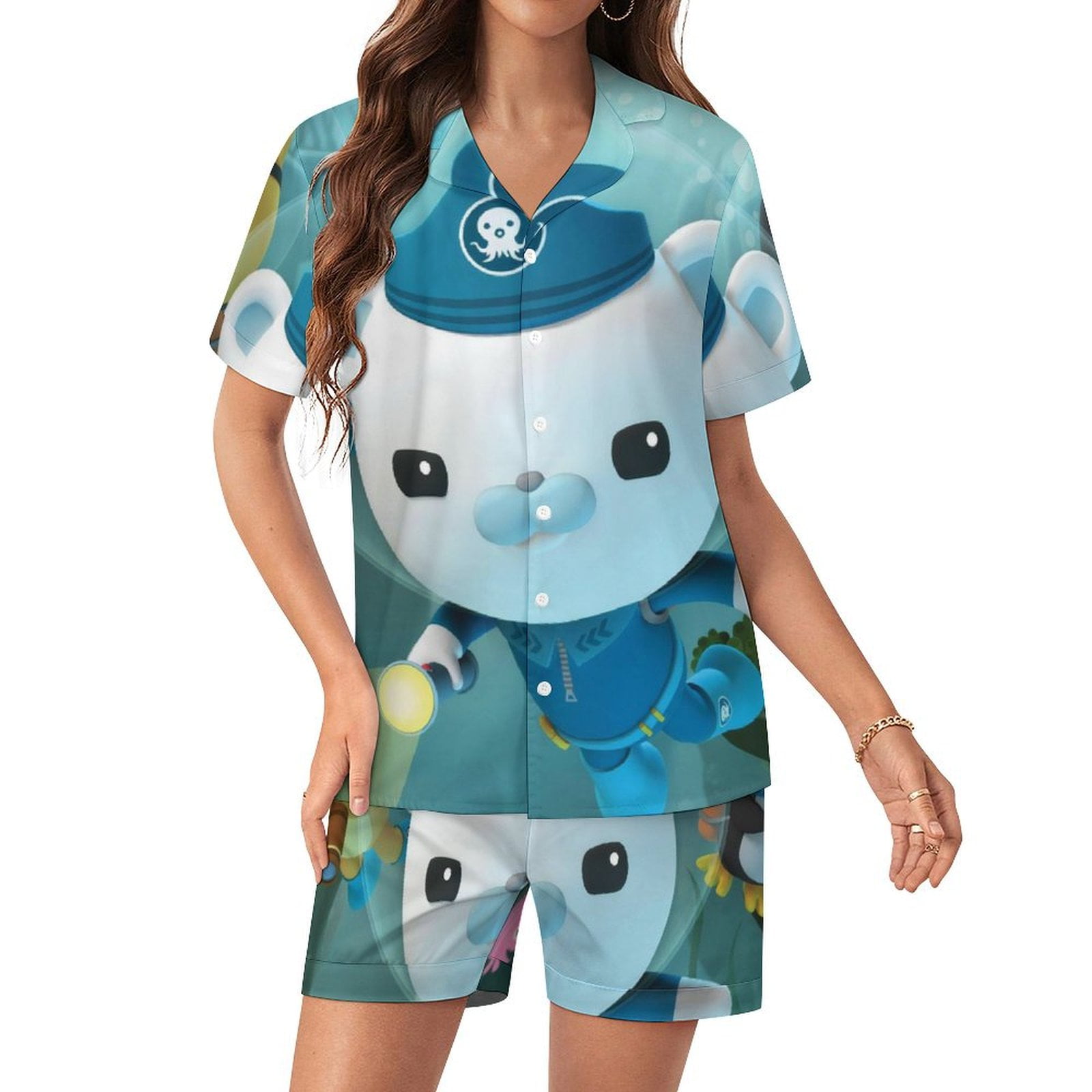 Octonauts Women Pajamas Set Short Sleeve Sleepwear Button Down ...