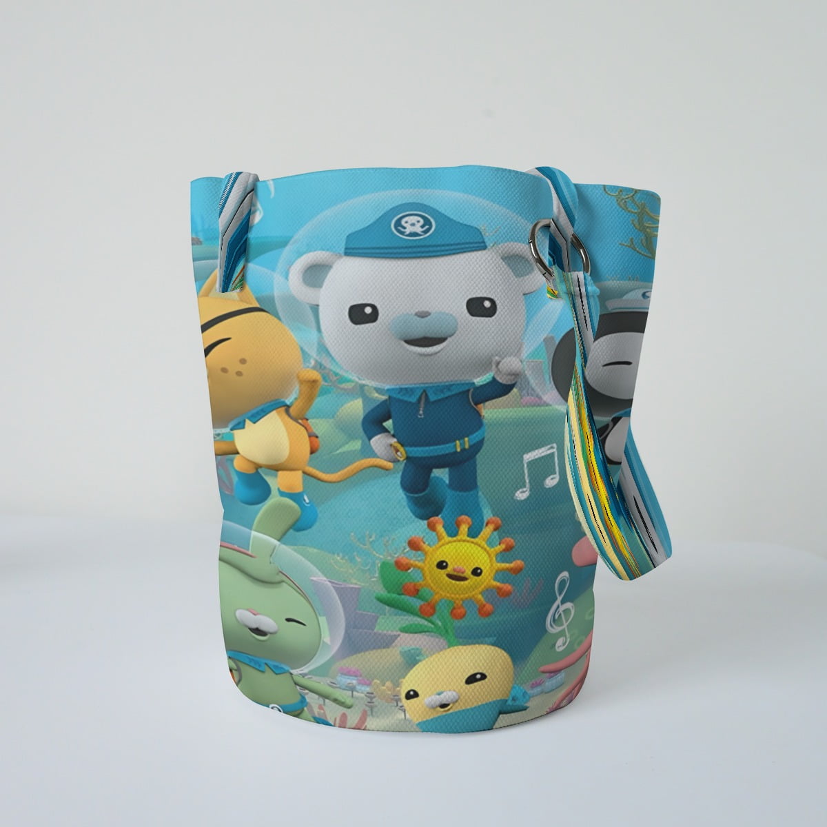 Octonauts gift basket initial canvas tote bag with pocket embroidery ...