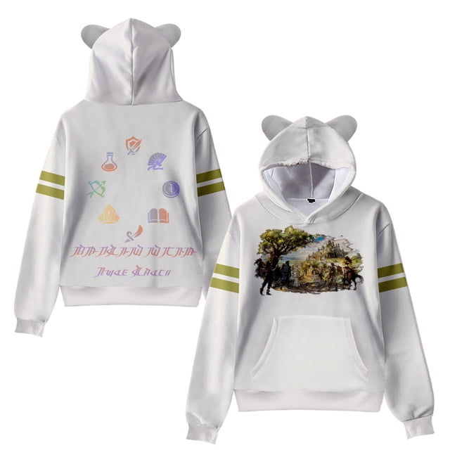 Octopath Traveler 2 3D Print Cosplay Men/Women Bear Ears Kawaii Hoodie ...
