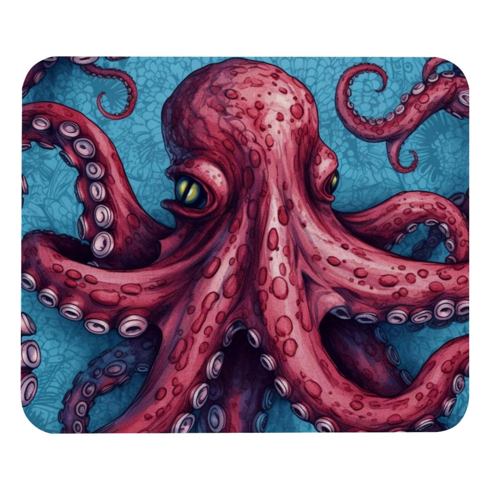 Octopus 8.3x9.8 Inch Square Desk Mat with Non-Slip Rubber Bottom for ...