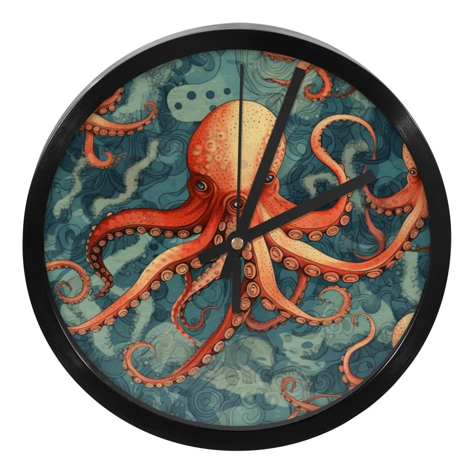 Octopus 9.8 Inch Silent Round Digital Wall Clock - Battery Operated ...