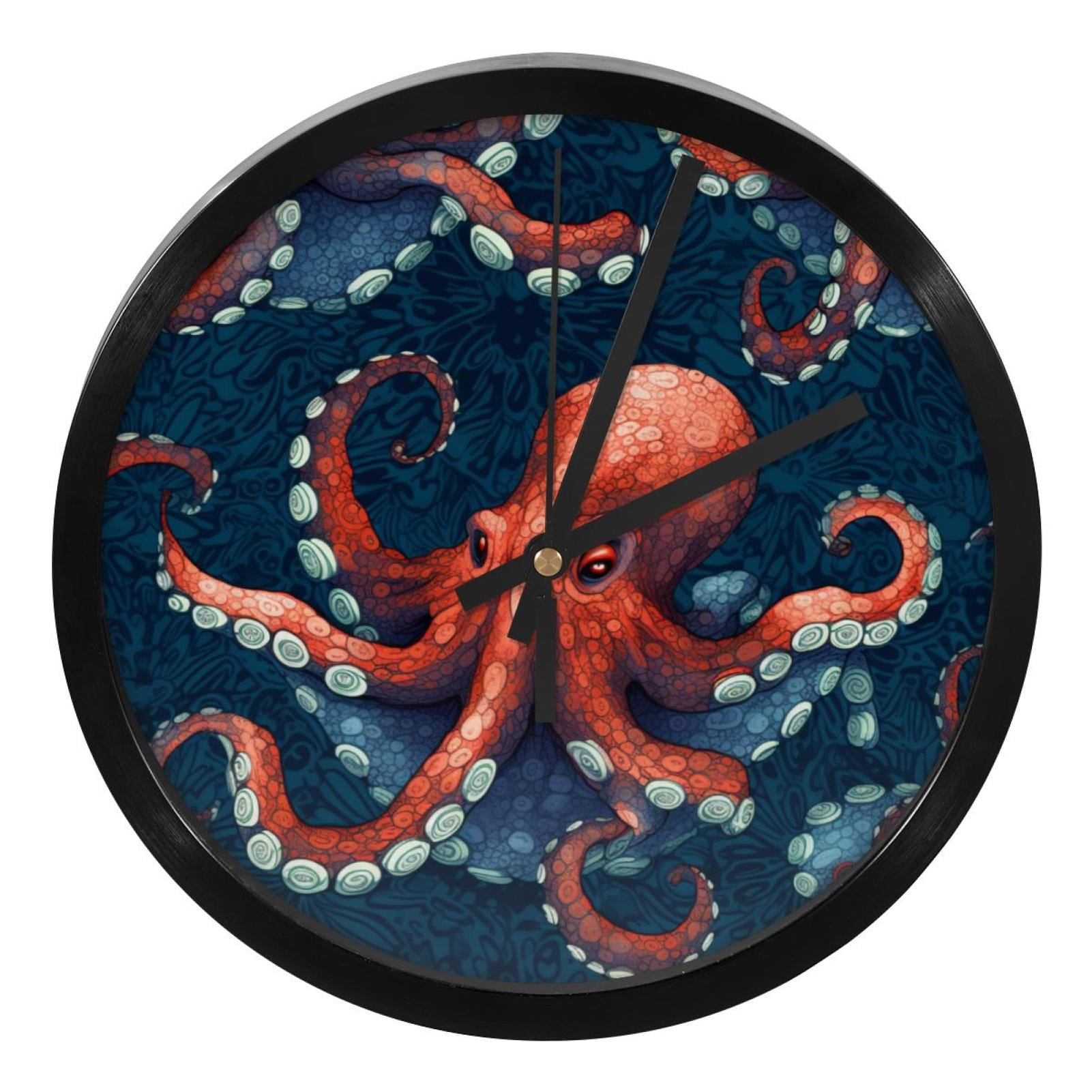 Octopus 9.8 Inch Silent Round Digital Wall Clock - Battery Operated ...