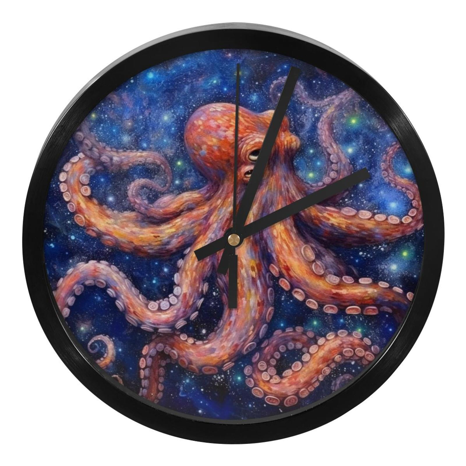 Octopus 9.8 Inch Silent Round Digital Wall Clock - Battery Operated ...