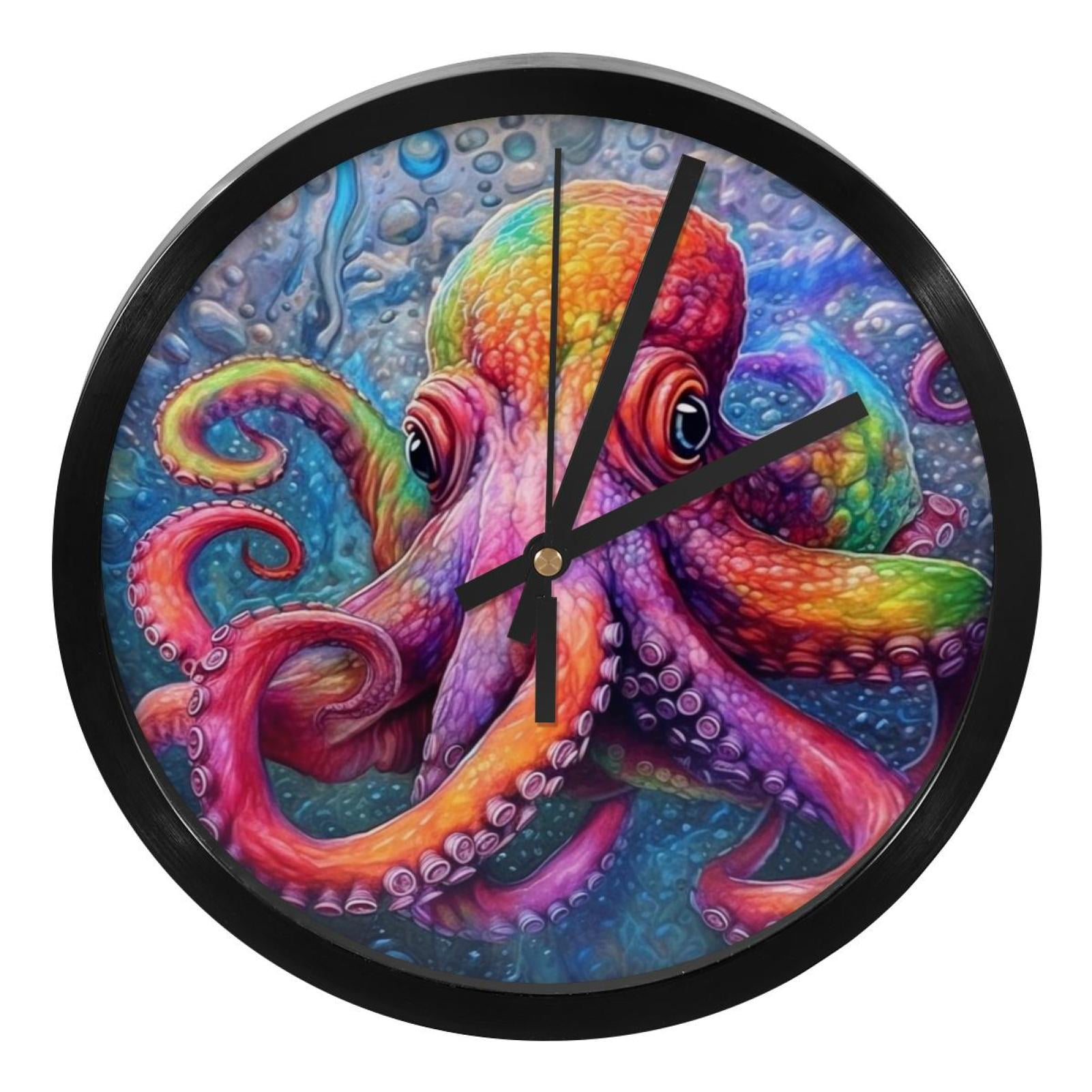Octopus 9.8 Inch Silent Round Digital Wall Clock - Battery Operated ...