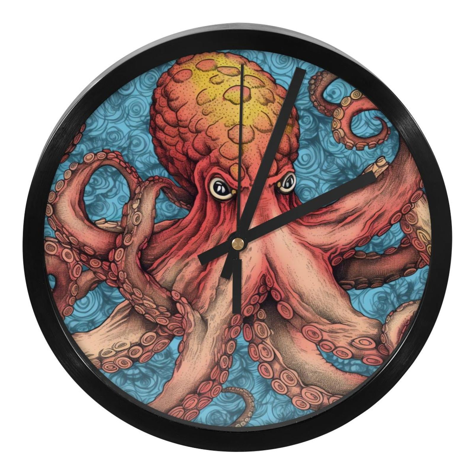 Octopus 9.8 Inch Silent Round Digital Wall Clock - Battery Operated ...