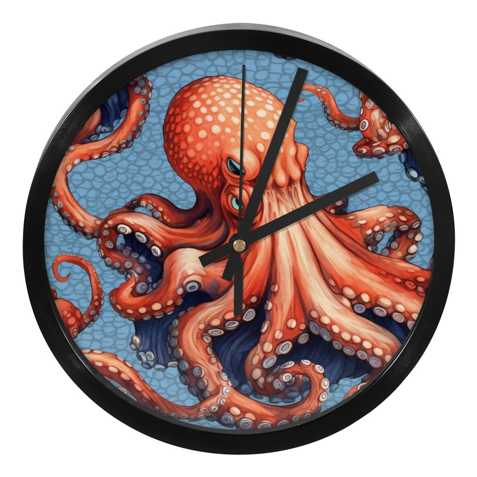 Octopus 9.8 Inch Silent Round Digital Wall Clock - Battery Operated ...