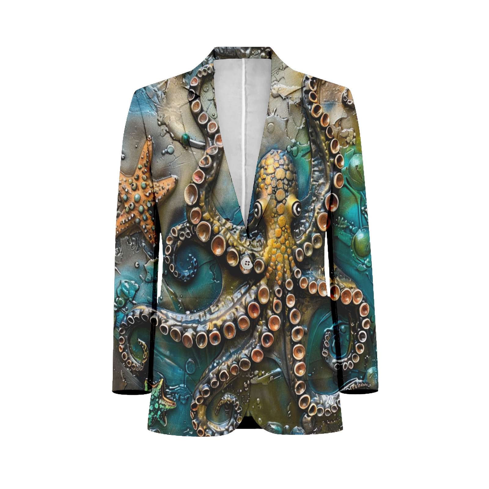 Octopus And Starfish Art Painting Men Blazers Slim Clothing Summer ...