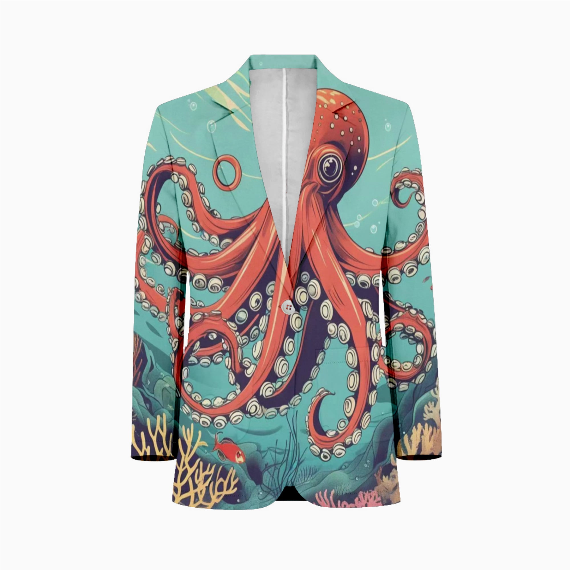 Octopus Art Men's Suit Blazer Casual Party Wear Slim Fit Suit Jacket ...