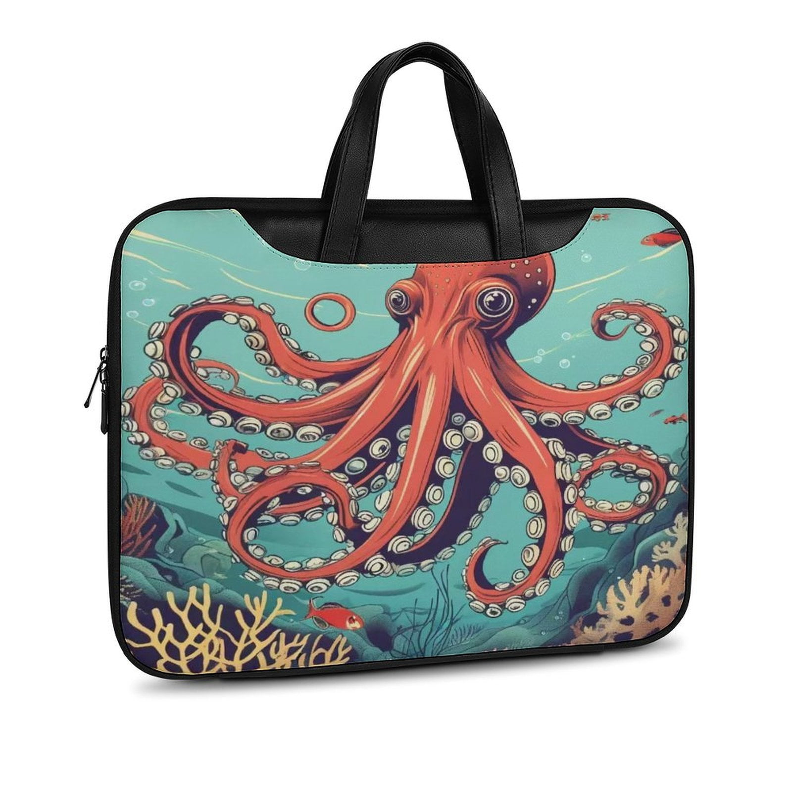 Octopus Art PU Leather Laptop Bag Women Man Office Notebook Travel ...