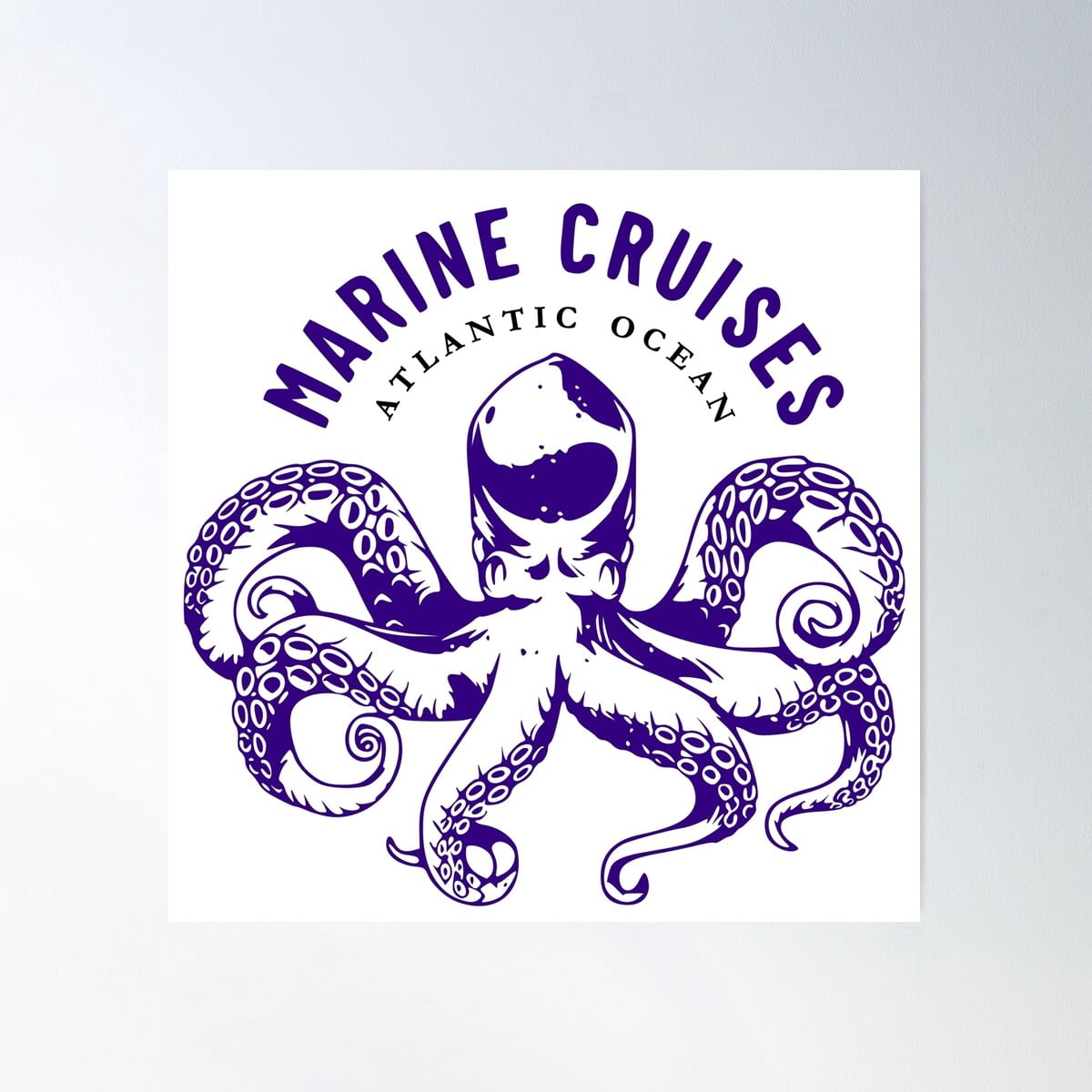 Octopus Atlantic Ocean - Yatch Club World Poster Wall Art, Modern Wall ...