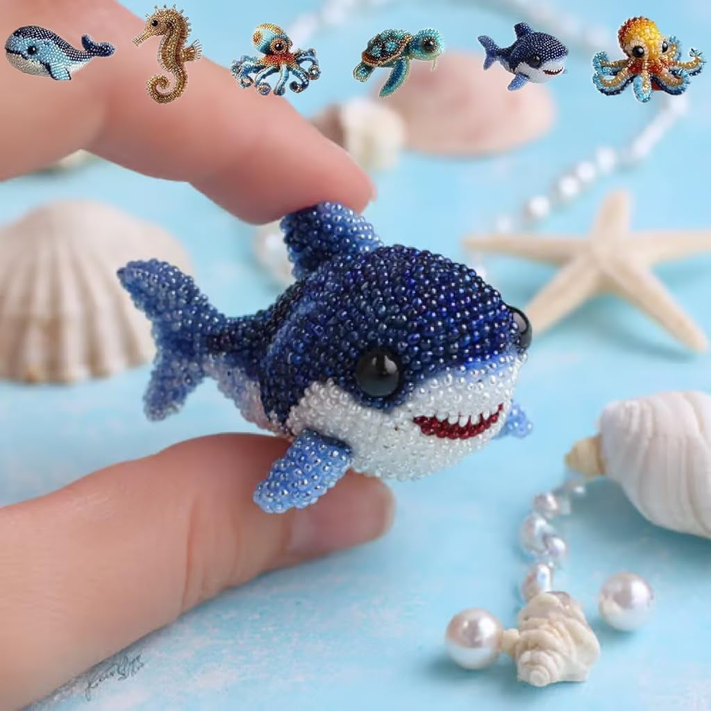 Octopus Bead Embroidery Kit, Beginner-Friendly Sea Creature Beaded ...