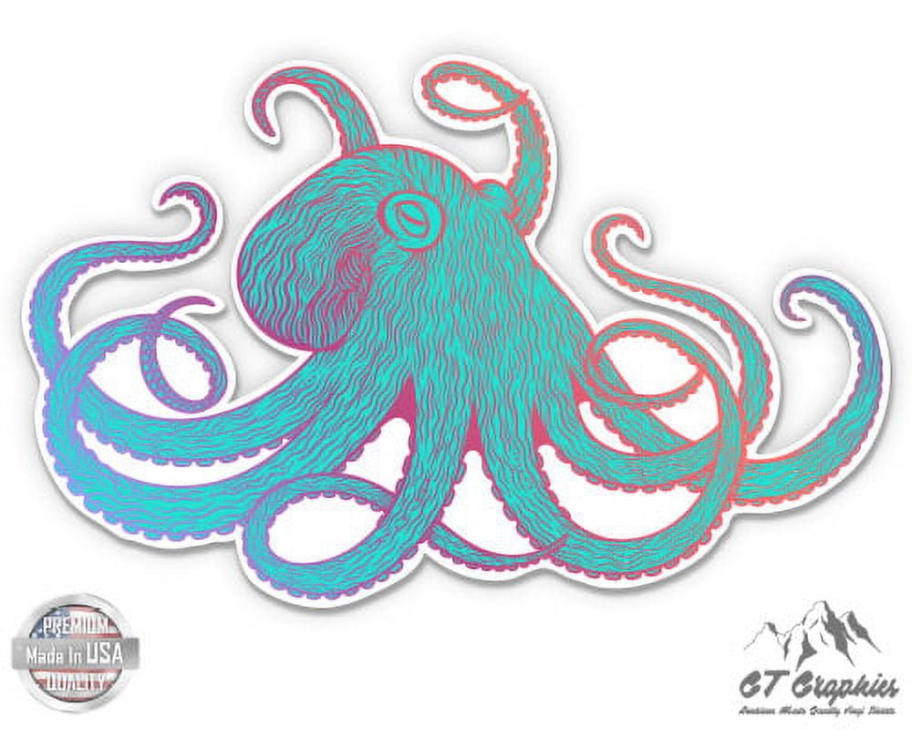 Octopus Beautiful Color - 5" Vinyl Sticker - For Car Laptop I-Pad ...