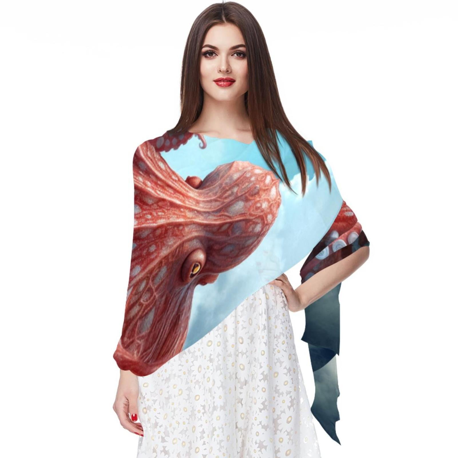 Octopus Beautiful Translucent Chiffon Yarn Hair Scarf 180*73 (70.86*28 ...