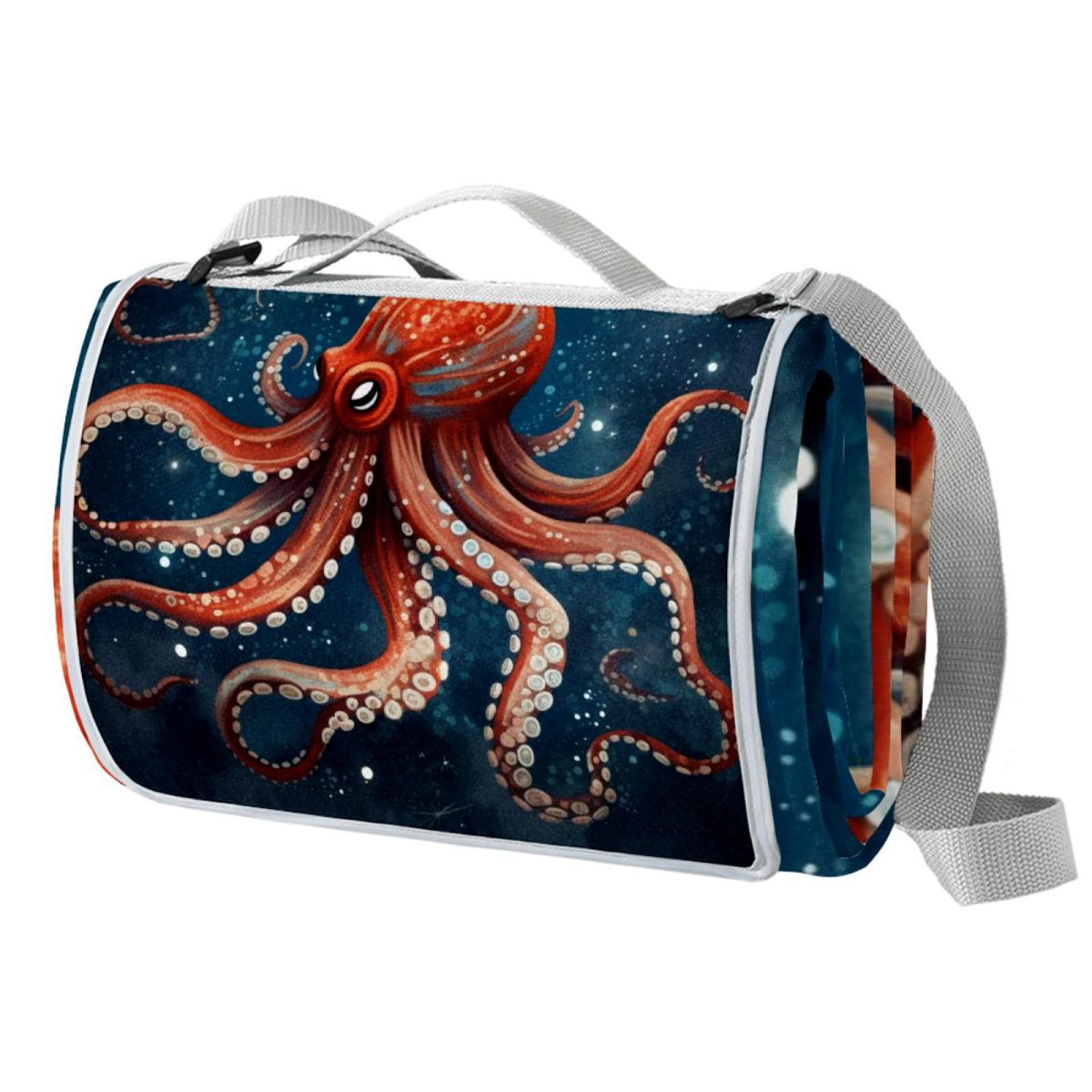 Octopus Canvas Picnic Mat Waterproof Outdoor Blanket Portable Foldable ...