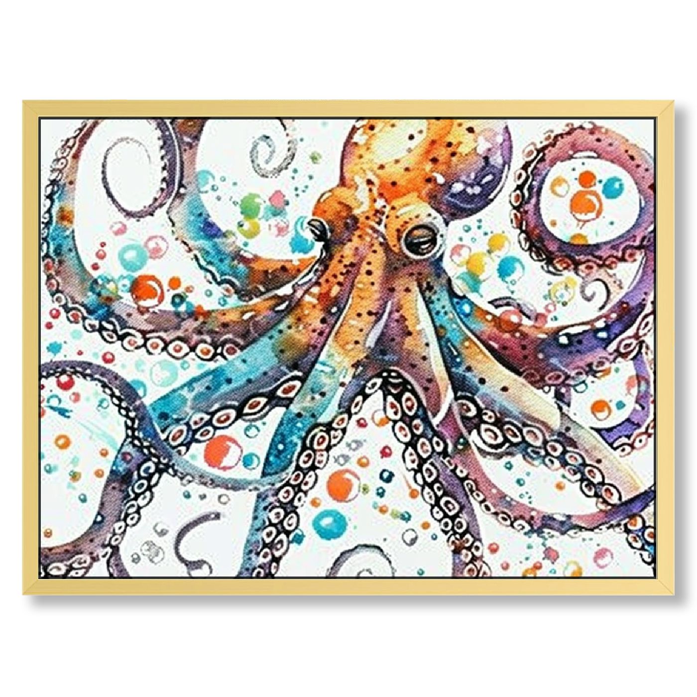 Octopus Canvas Wall Art Decor, Hanging Modern Octopus Animal Canvas ...