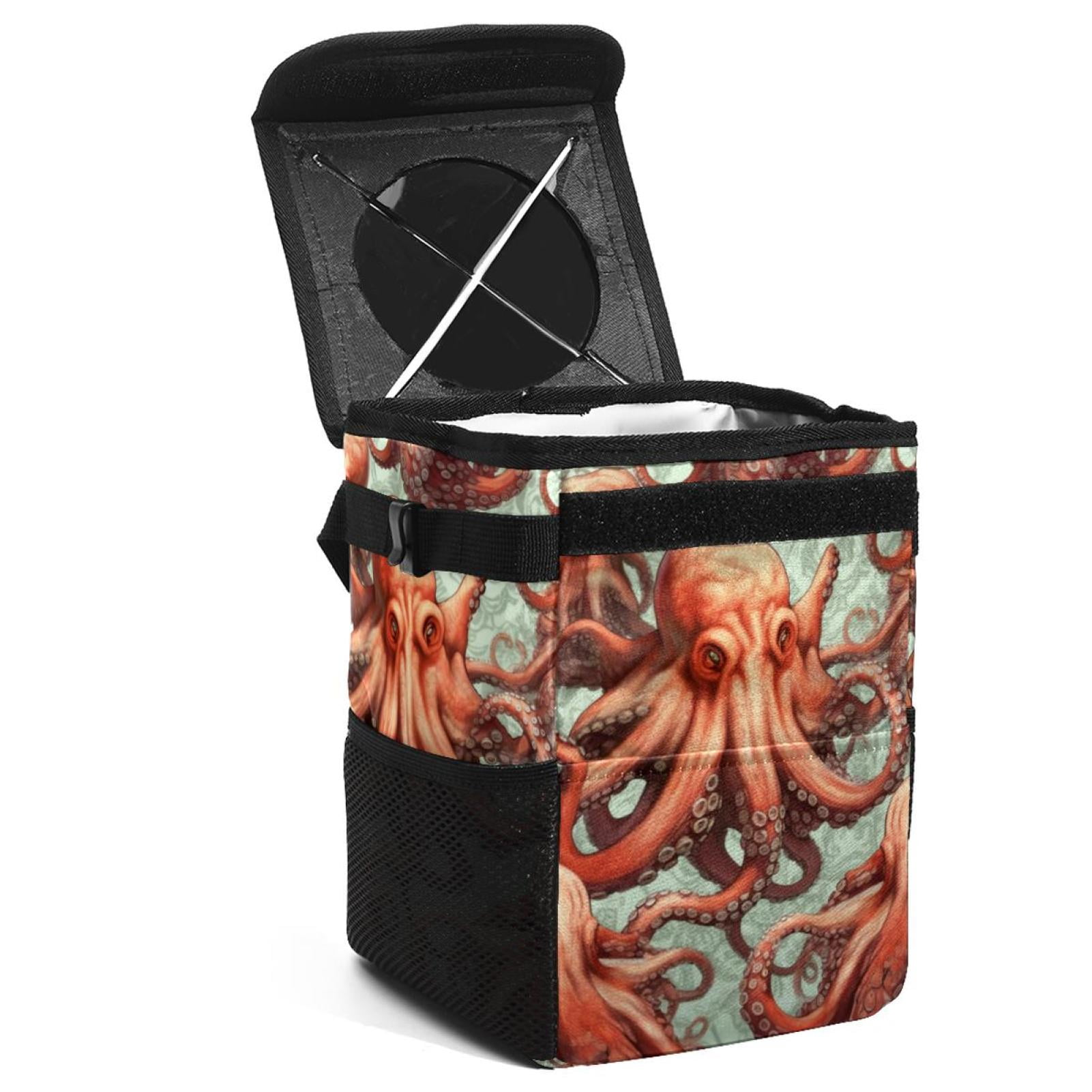 Octopus Car Garbage Can Trash Can for Car, Foldable, with Lid, Leak ...