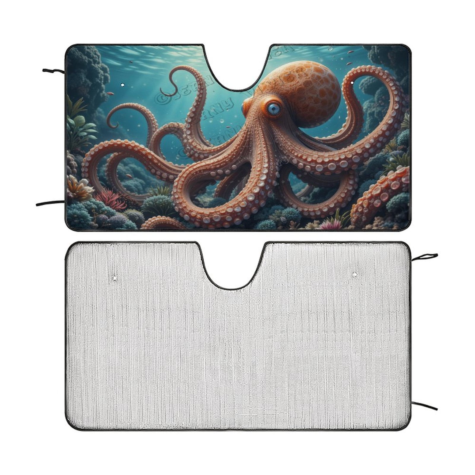 Octopus Car Windshield Sun Shade Cute Dog, Funny Sun Shade Car ...