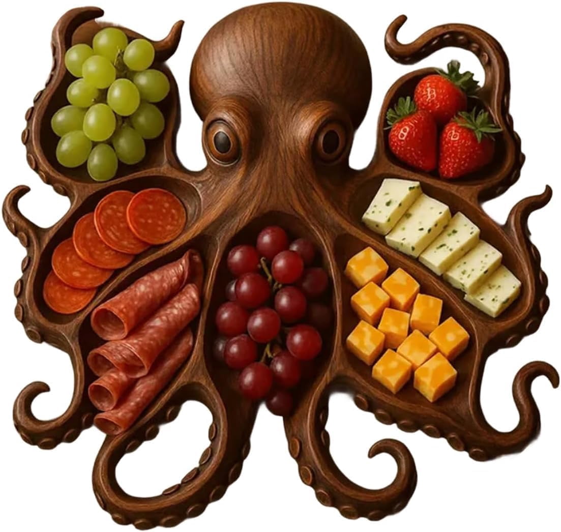 Octopus Charcuterie Platter, Nautical Serving Tray for Cheese, Meats ...