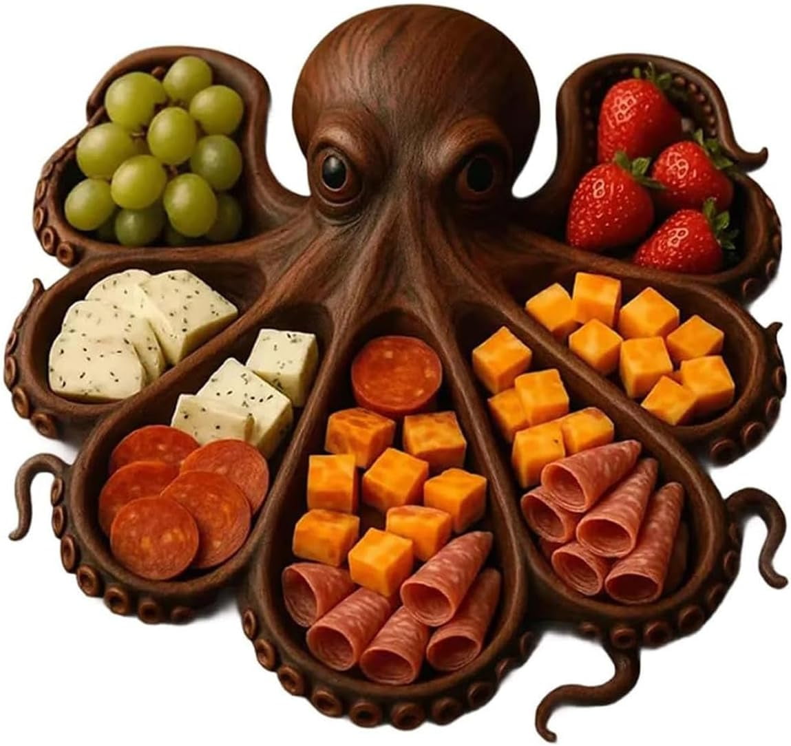 Octopus Charcuterie Platter, Ocean Theme Party Board with 8 Tentacle ...