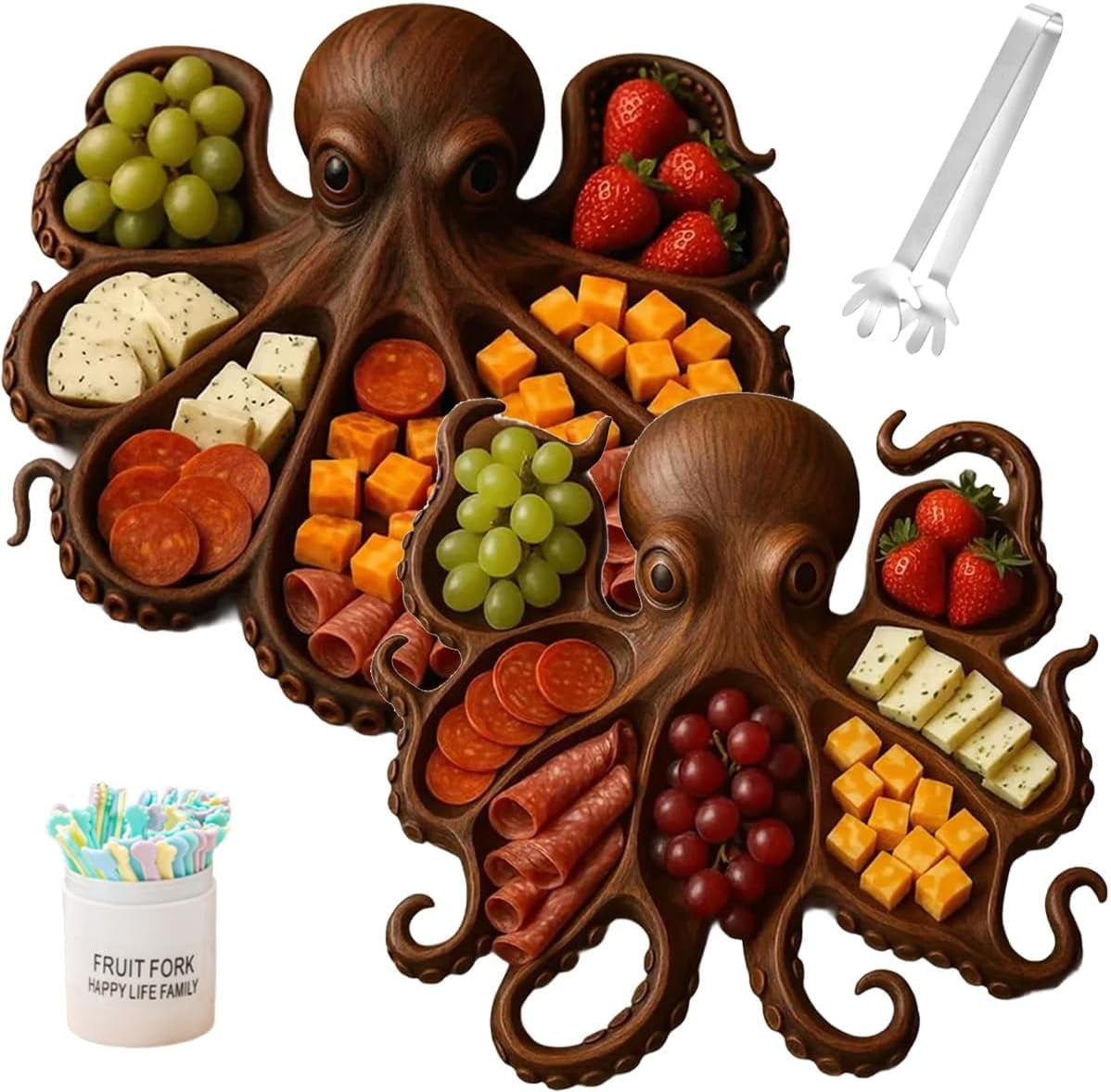 Octopus Charcuterie Platter, Ocean Themed Board, Kraken Design Wood ...