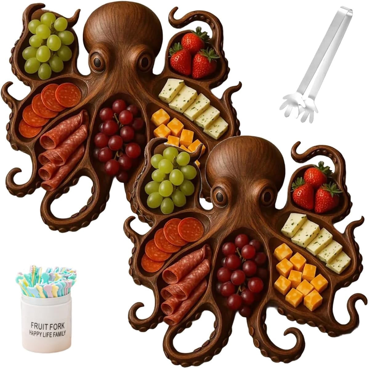 Octopus Charcuterie Platter, Ocean Themed Board, Kraken Design Wood ...