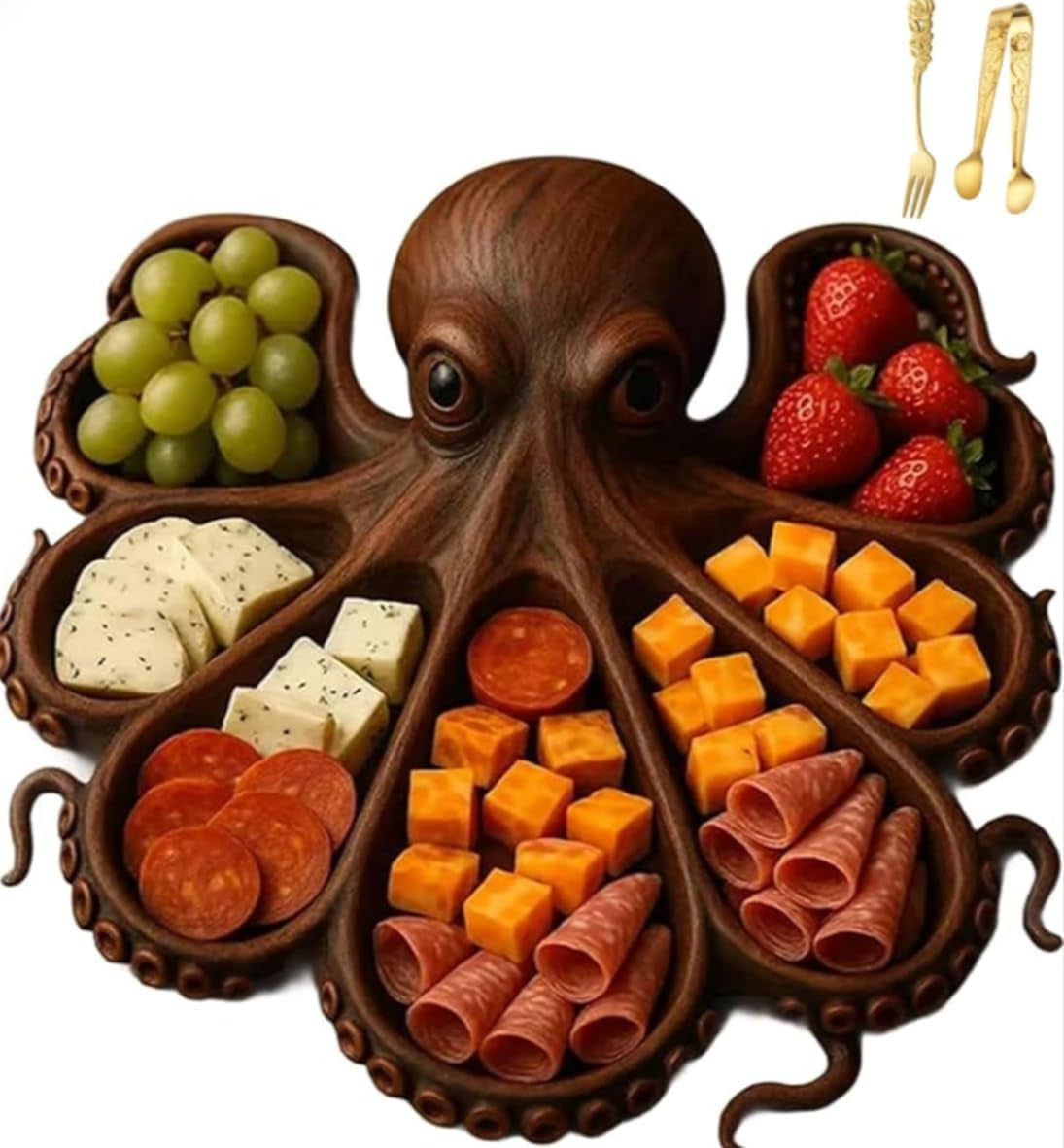 Octopus Charcuterie Platter, Ocean Themed Cheese Bread Board, Kraken ...