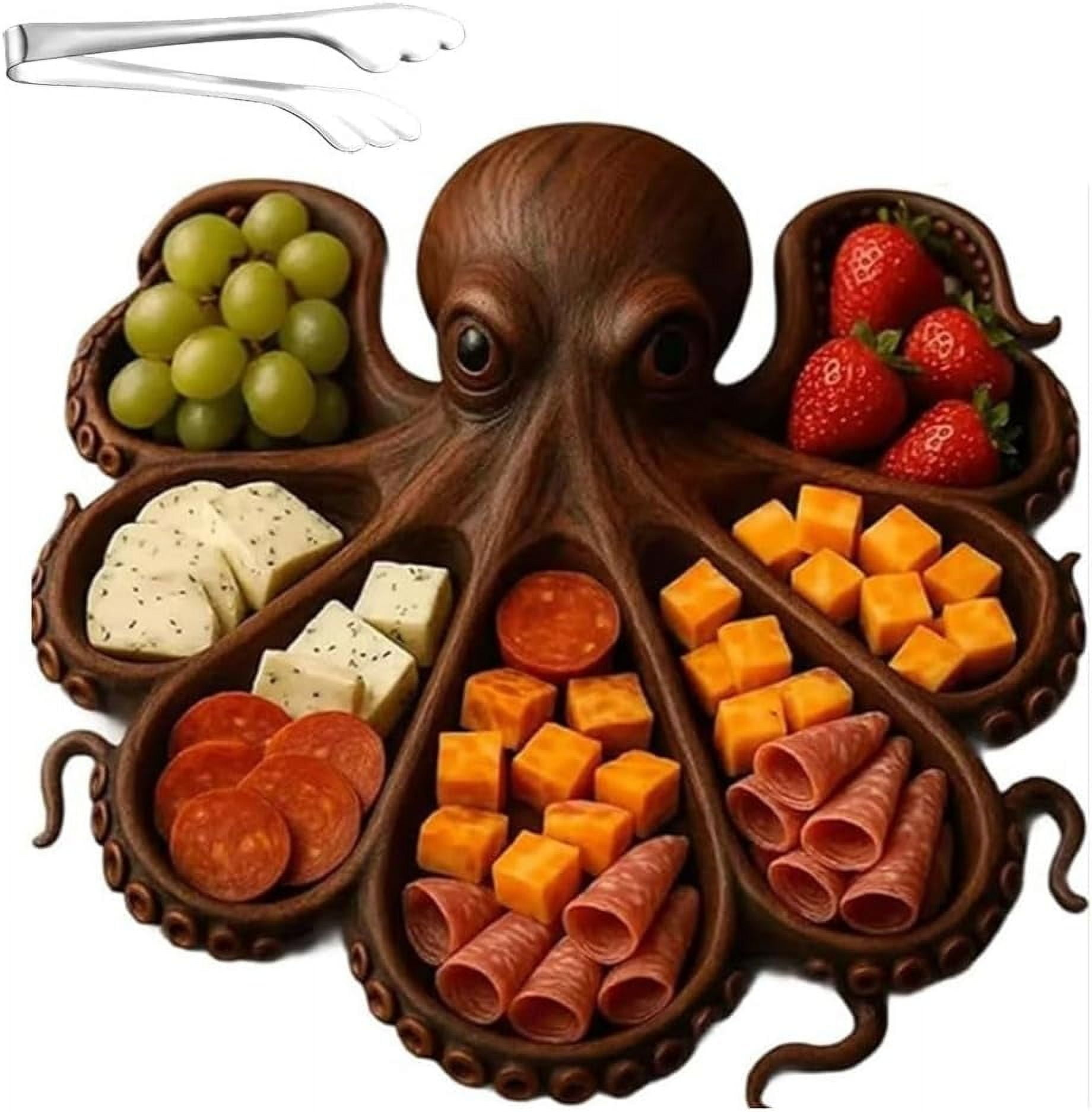 Octopus Charcuterie Platter, Ocean Themed Cheese Bread Board, Novelty ...
