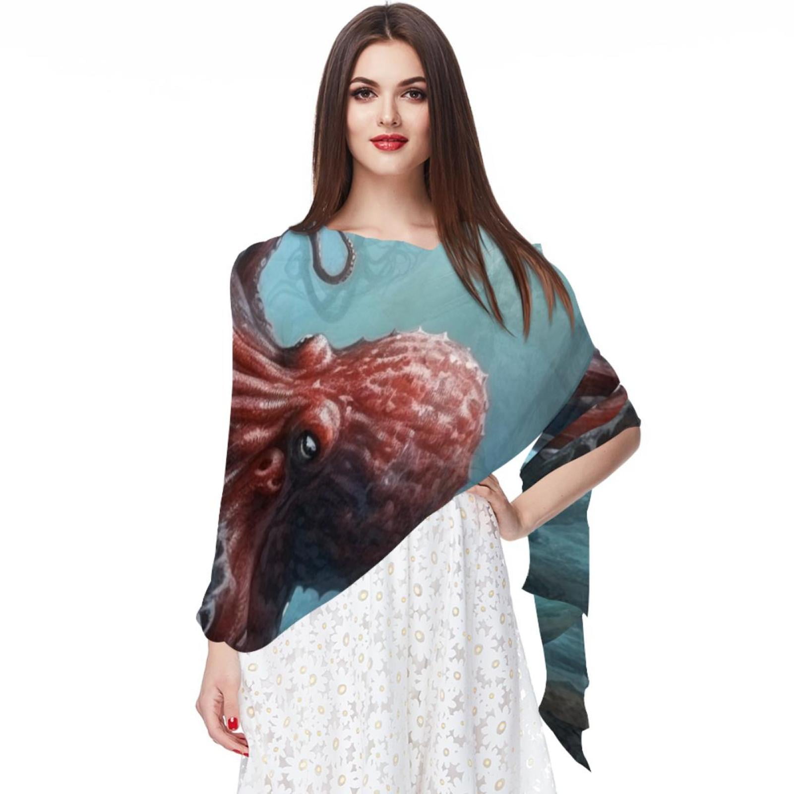 Octopus Chiffon Translucent Light Breathable Silk Scarf 180*73 ...
