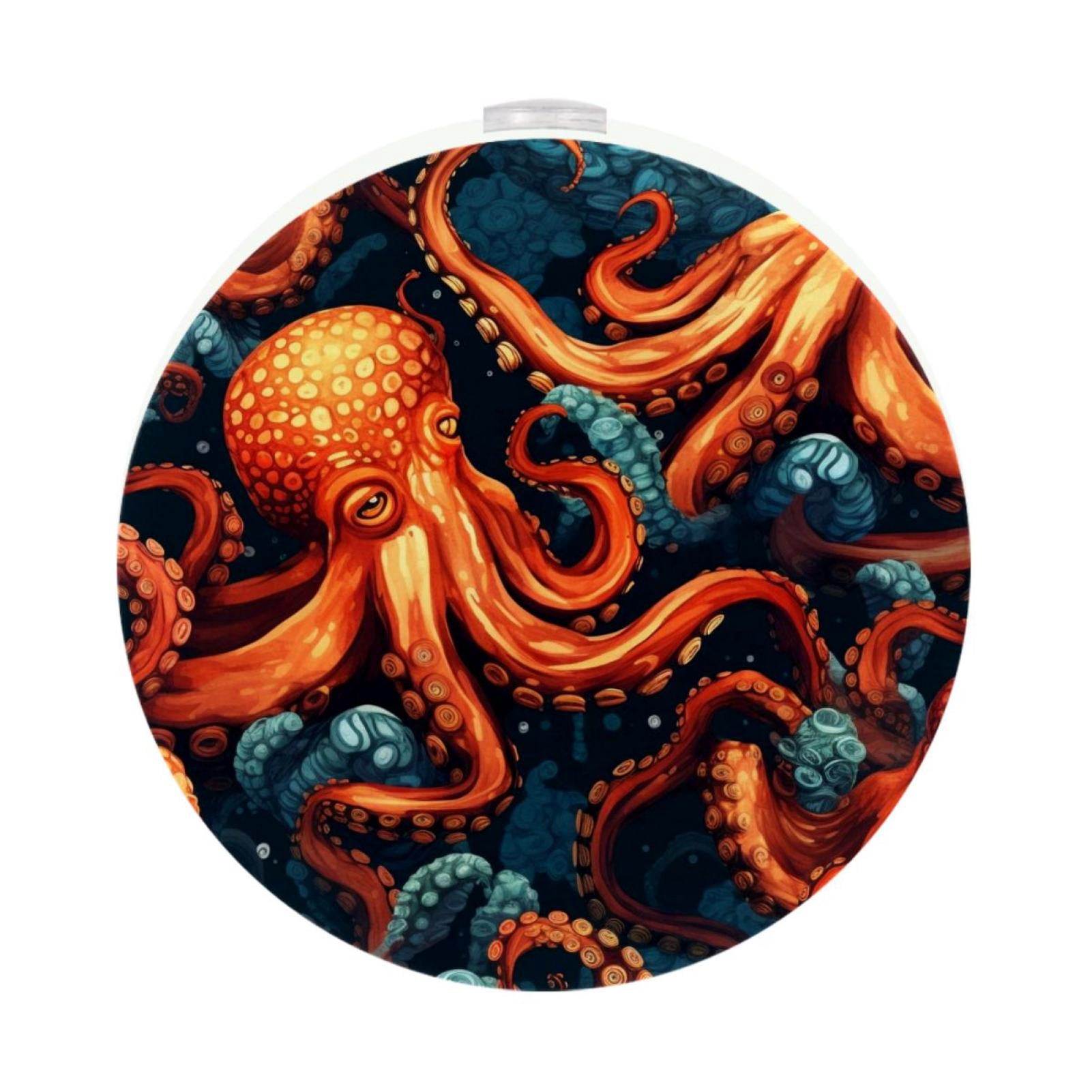 Octopus Circular Night Light - 2 Pack LED Induction Wall Lights for ...