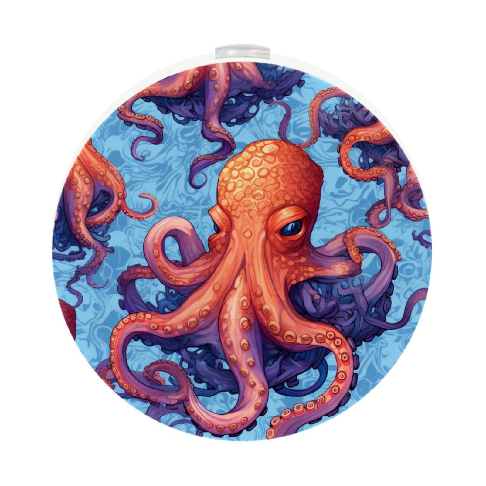 Octopus Circular Night Light - Induction Light Control, Two Sets ...