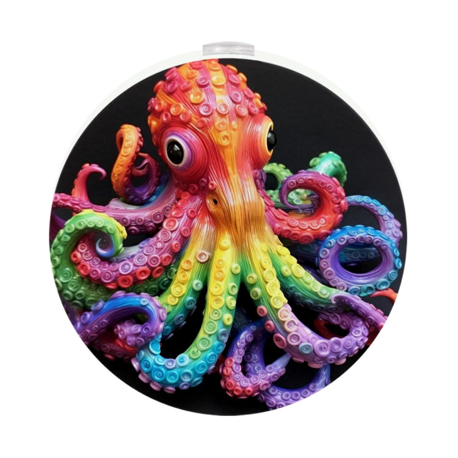 Octopus Circular Night Light - Set of 2, LED Chip with Induction Light ...