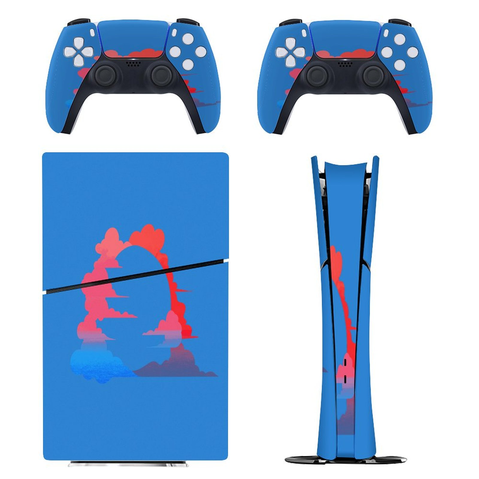 Octopus Clouds View PS5/PS5 Slim Digital Disc Skin Sticker For Console ...