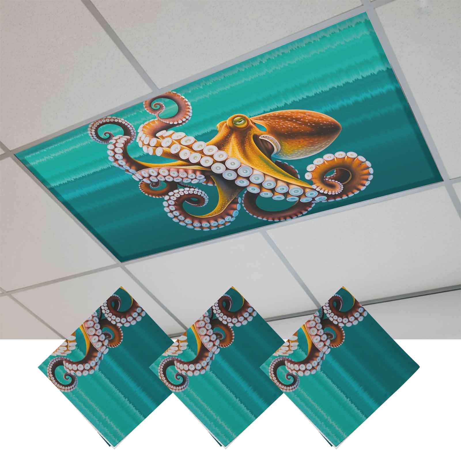 Octopus Coastal Magnetic Fluorescent Light Covers for Ceiling Lights ...