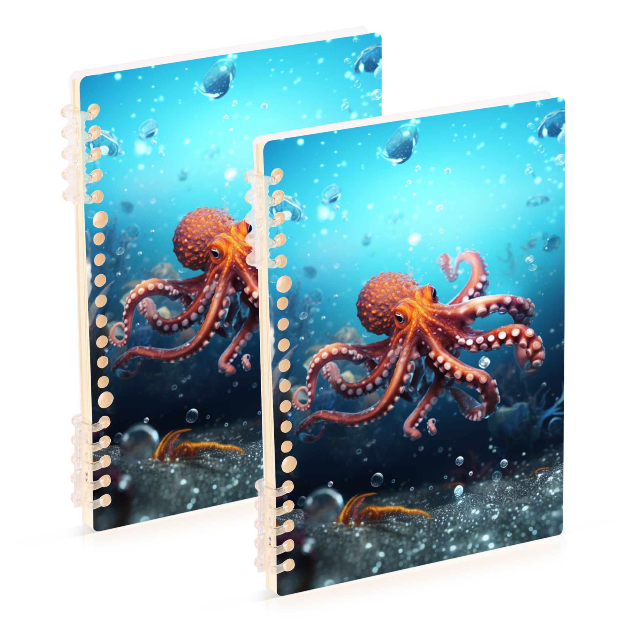 Octopus Conches Shells Ring Binder Notebook Journey Note Diary College ...