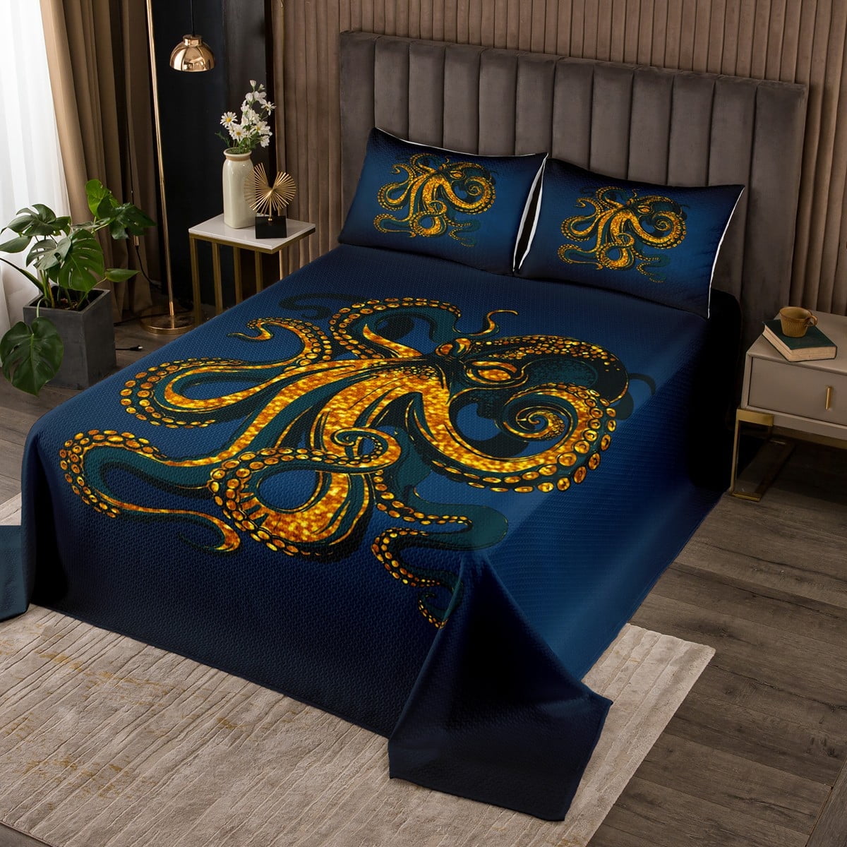 Octopus Coverlet Set Twin for Kids Children Boys Girls, Octopus ...