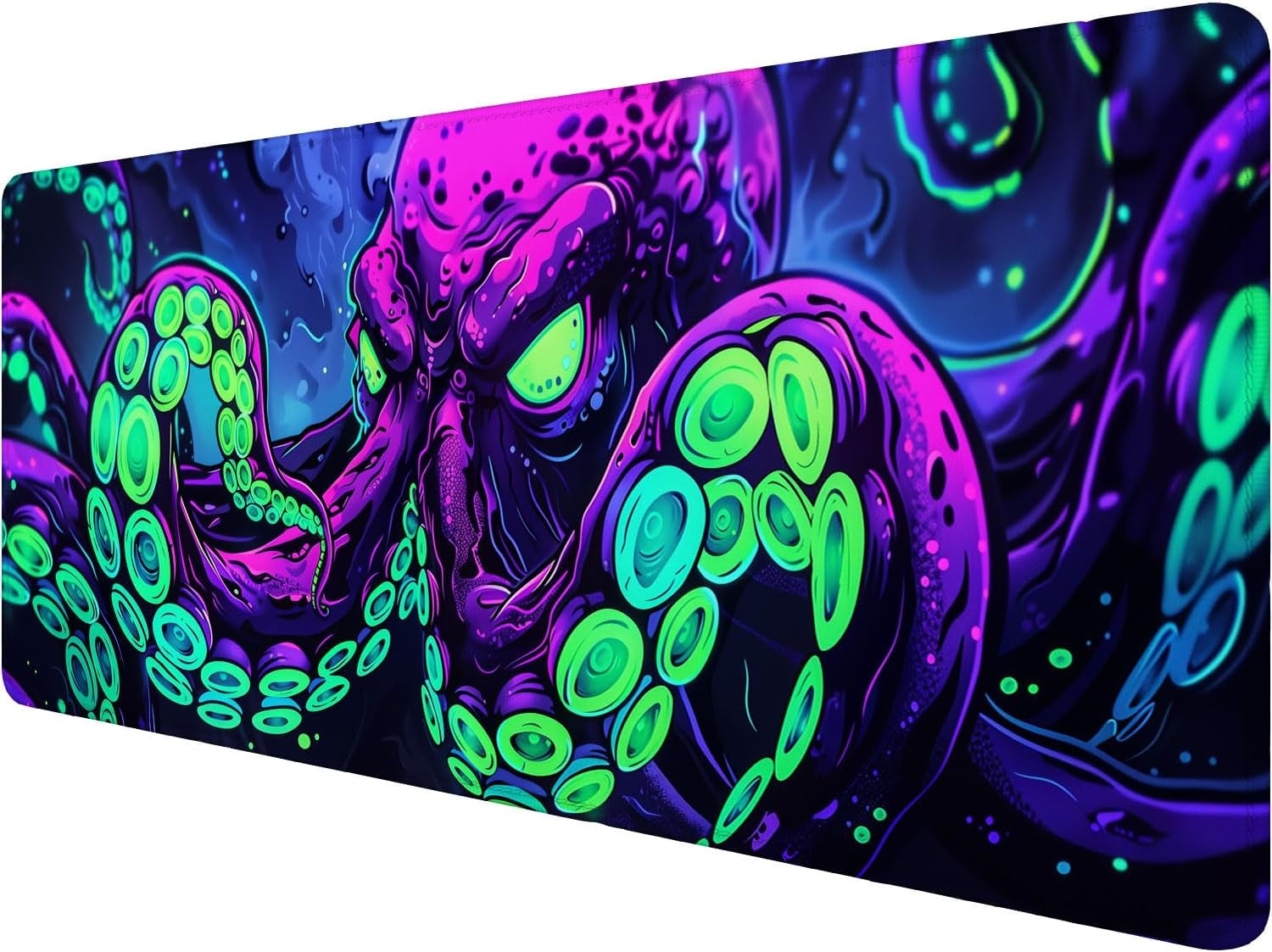 Octopus Desk Mat Gaming Mouse Pad Neon Cthulhu Monster Cool XL Mouse ...