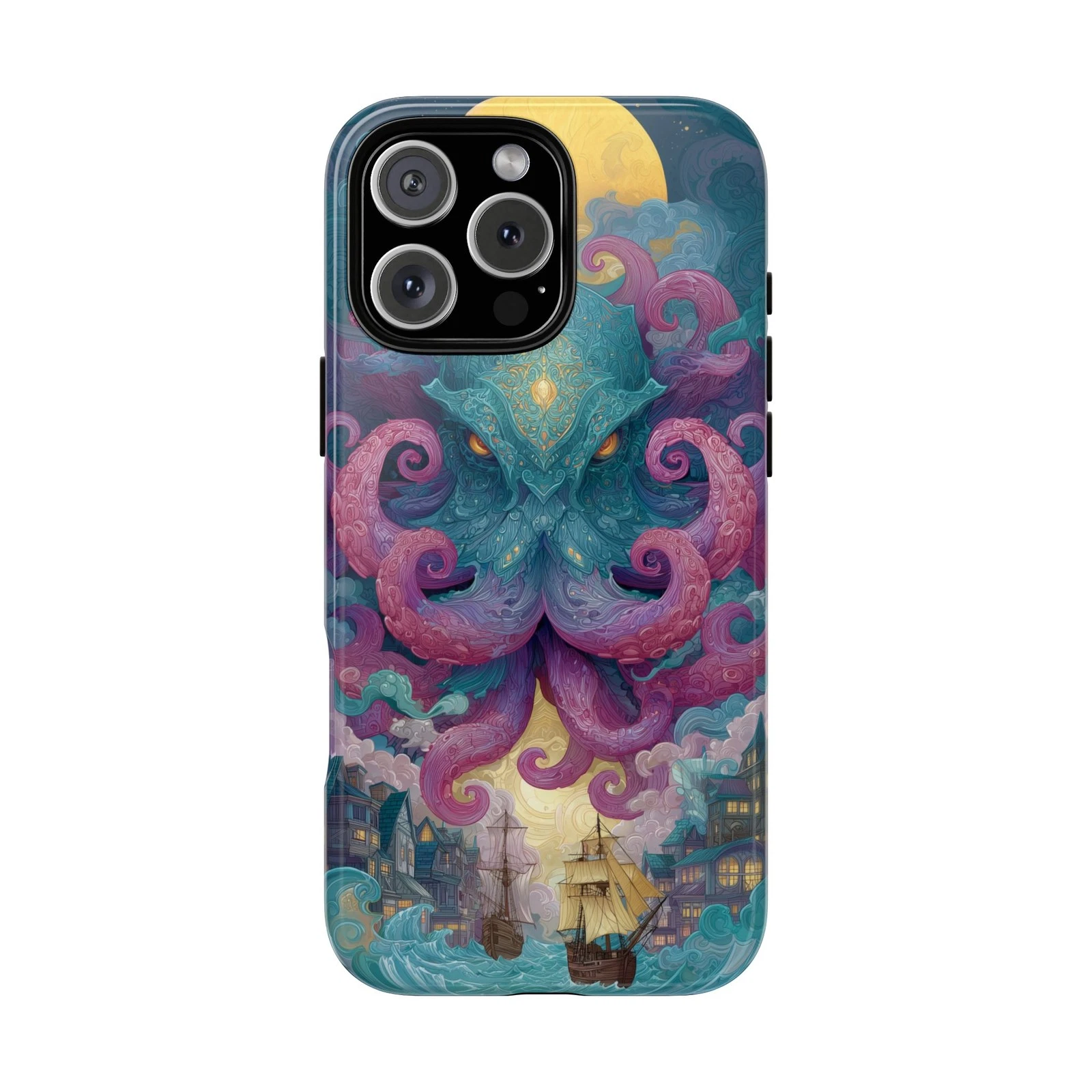 Octopus Fantasy Sea Monster Artwork Phone Case for iPhone 11 to 17 ...