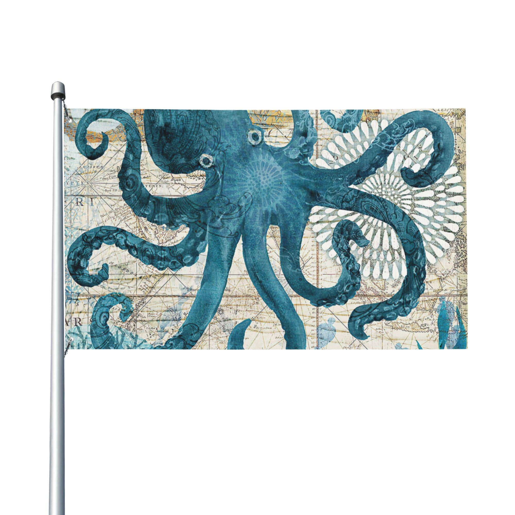 Octopus Flag For Indoor Home House Decor Durable Garden Breeze Banner ...