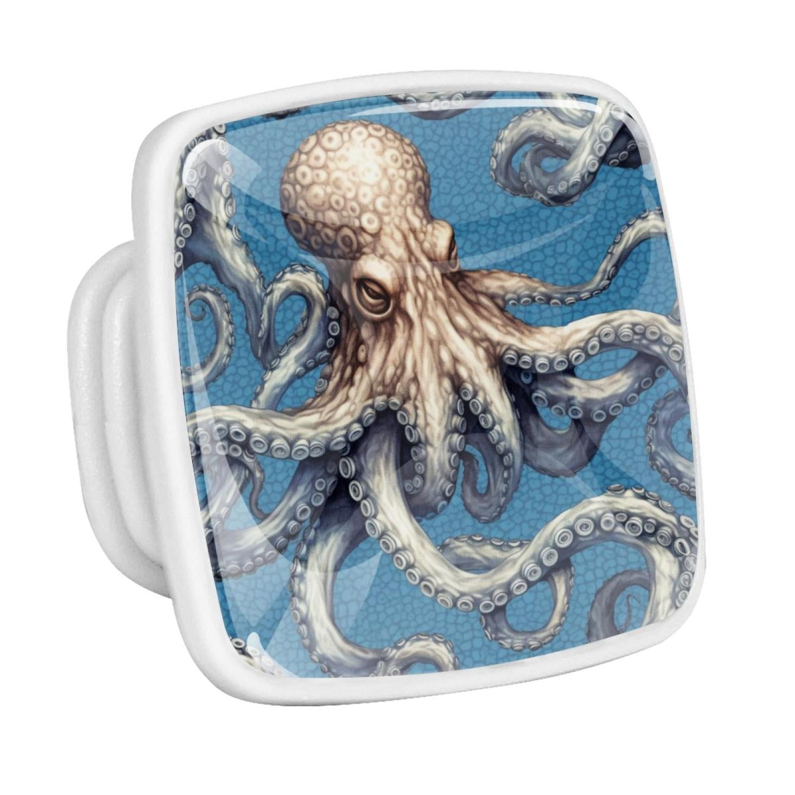 Octopus Fluorescent Drawer Pulls with Screws Square 4-Pack Glow Dark ...