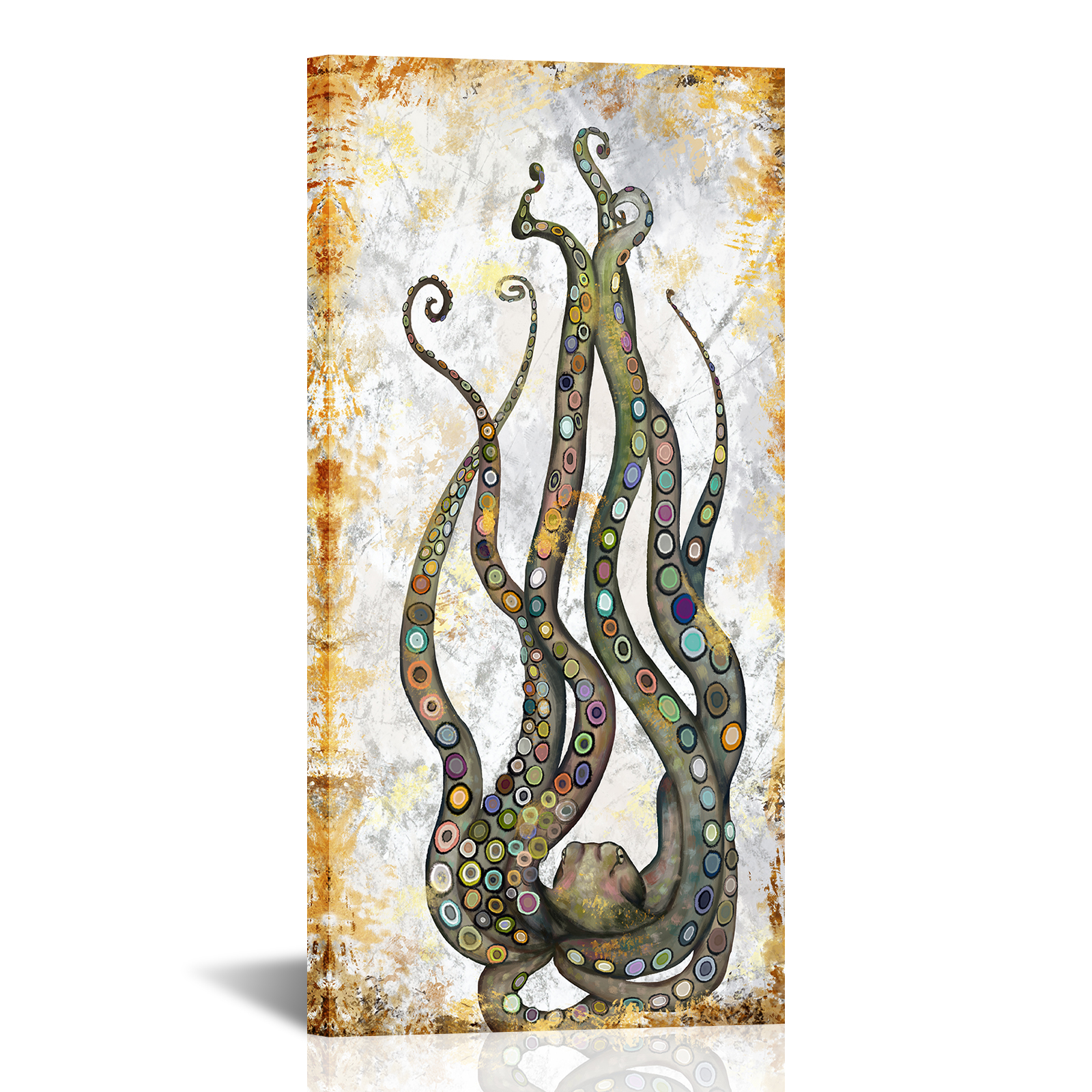 Bathroom Decor 4 Panel Canvas Wall Art - Marine Theme Canvas Prints Sea ...