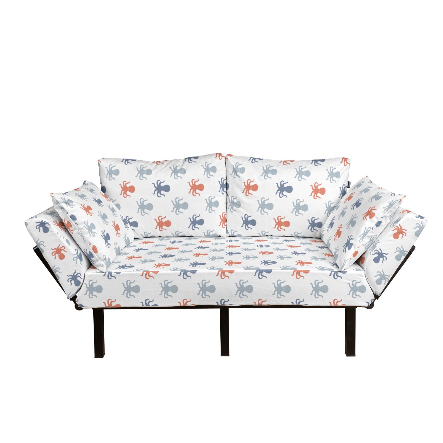 Octopus Futon Couch, Ocean Animal Tentacles Silhouettes Sea Life ...