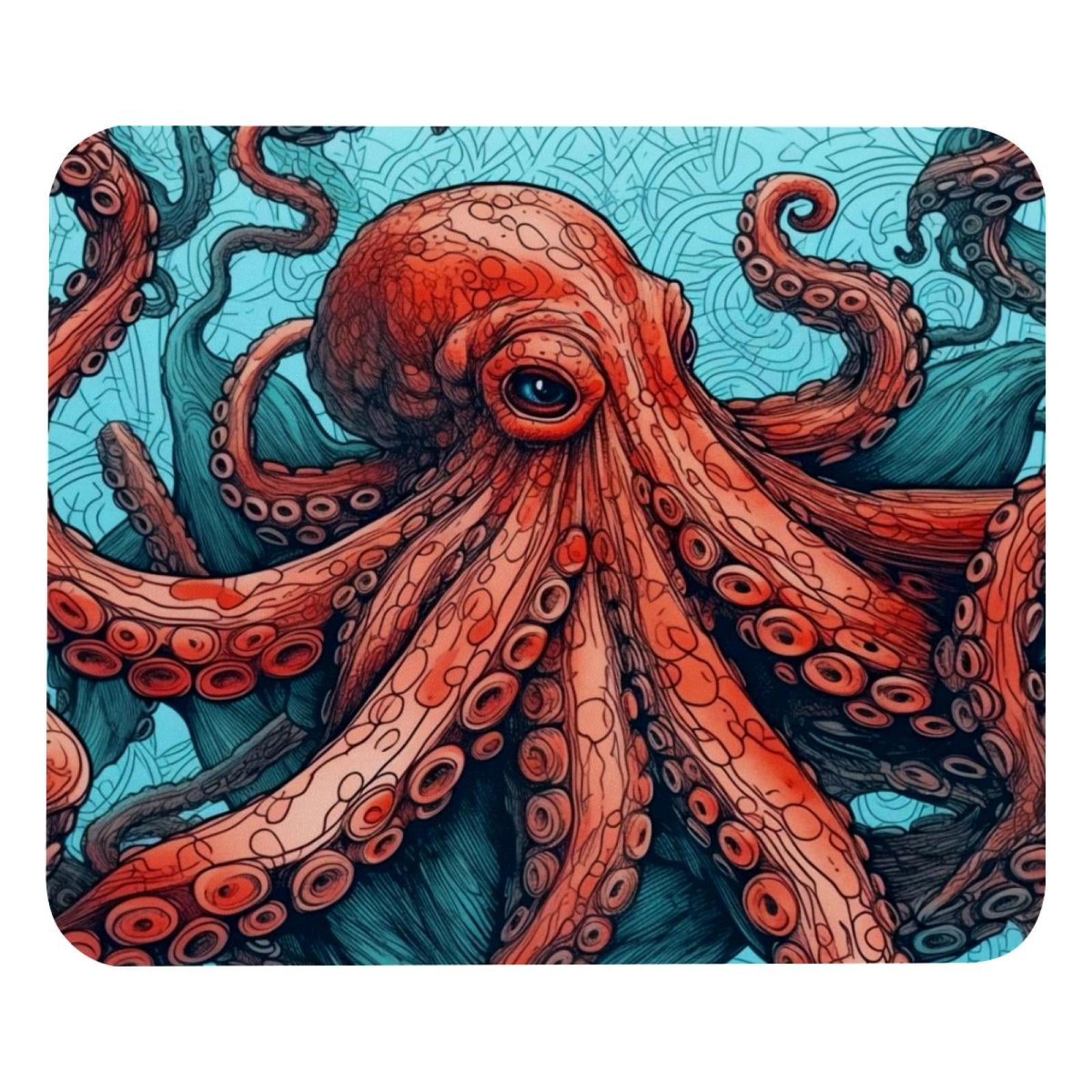 Octopus Gaming Mouse Pad, Desk Mat, 8.3x9.8 Inch, Non-Slip Rubber ...